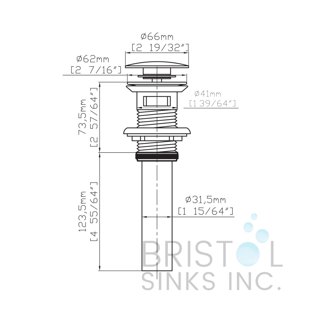 Sink Drain With Overflow - Sink Accessories| Bristol Sinks