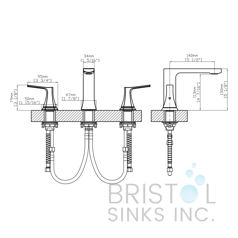 Villeta Widespread Vanity Faucet - Chrome