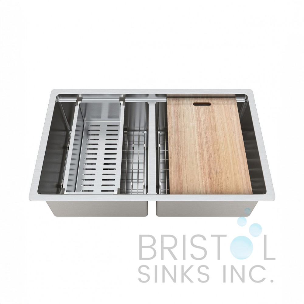 B1860 Double Bowl Workstation Sink - 18 Gauge Kitchen Sink | Bristol Sinks