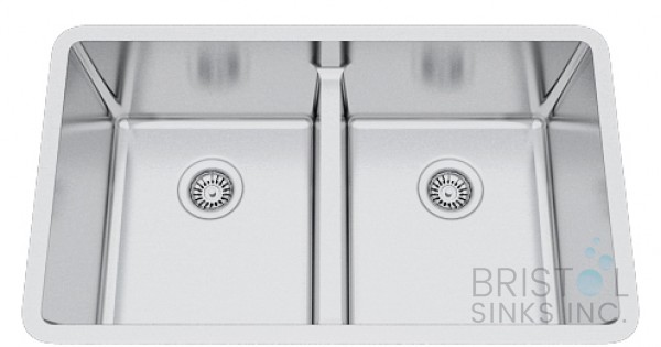 B1816 Double Bowl - Low-Divide - 18 Gauge Kitchen Sink | Bristol Sinks