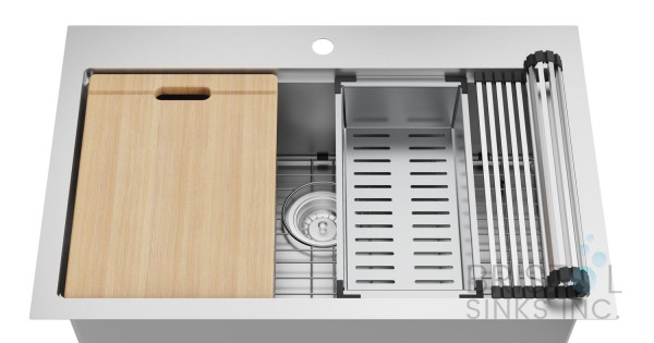 B1251 Workstation Single Bowl Top-mount Sink - 18 Gauge Kitchen Sink ...